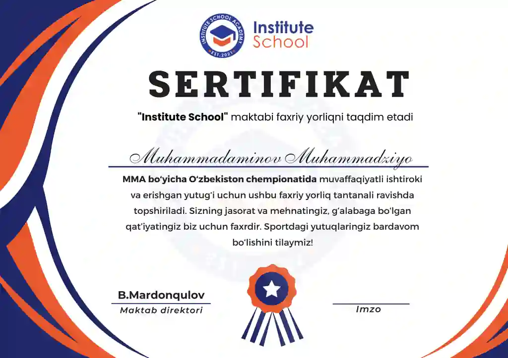 Sertifikat | Diplom namunasi