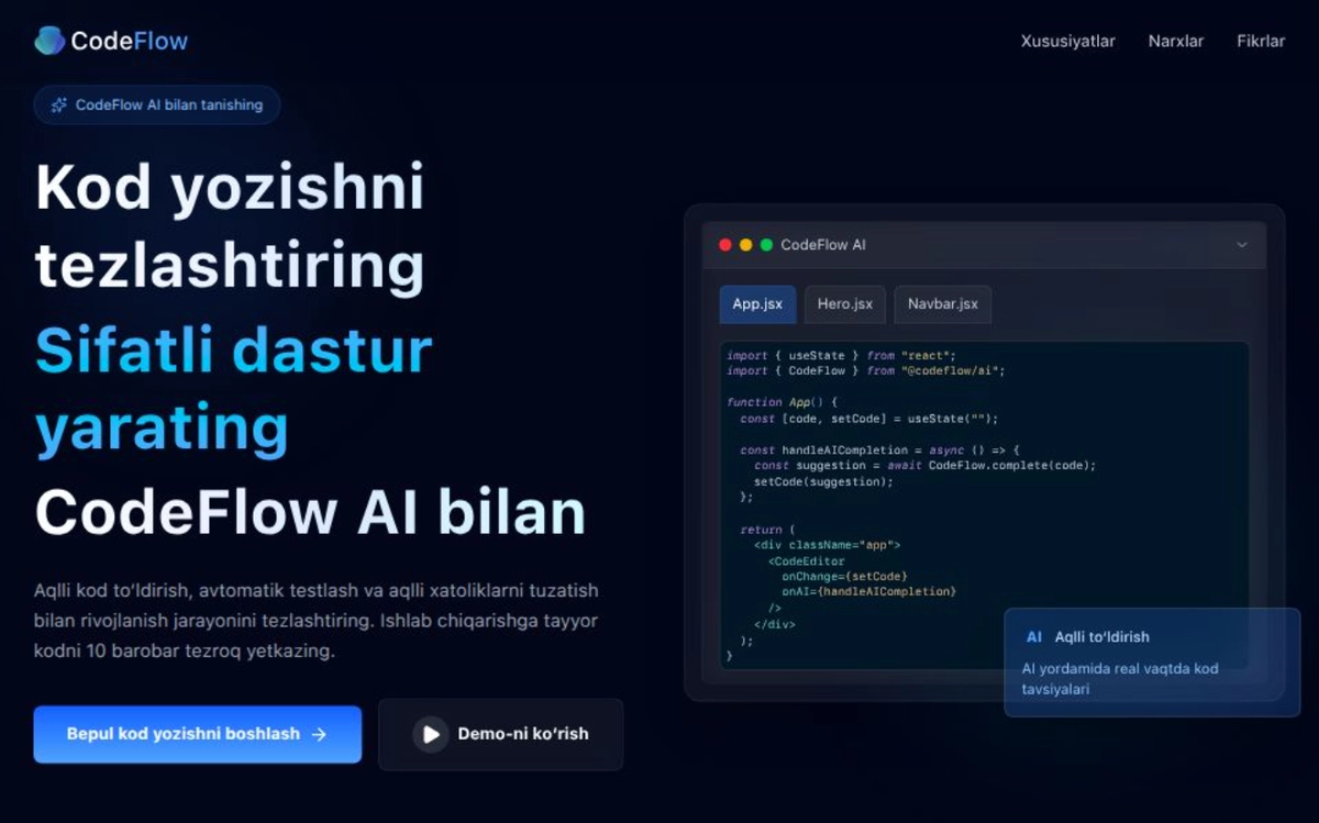 CodeFlow Landing Page