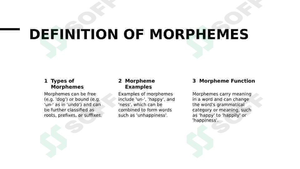 Morphemic structure of English language