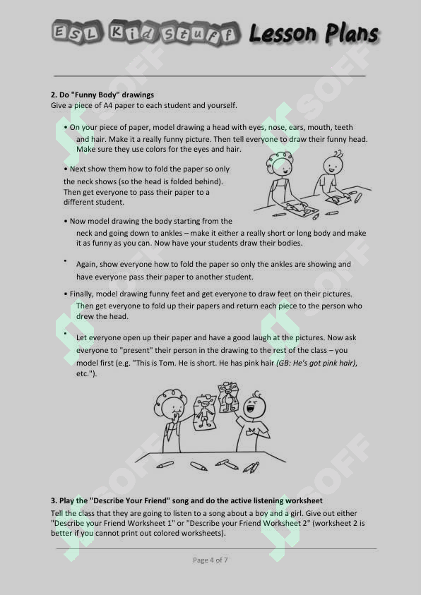 describing people lesson plan