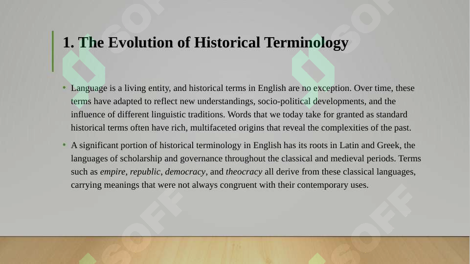 Historical Terms in English: Origins and Meanings