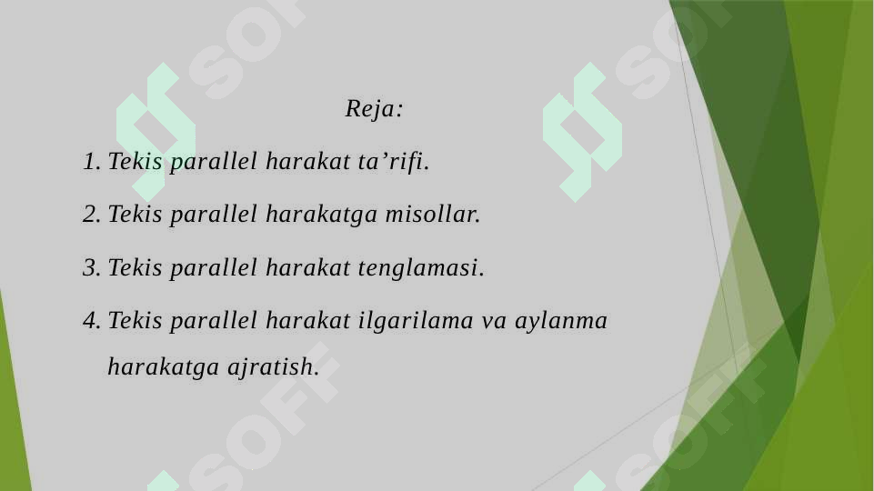 Tekis parallel harakat tenglamasi