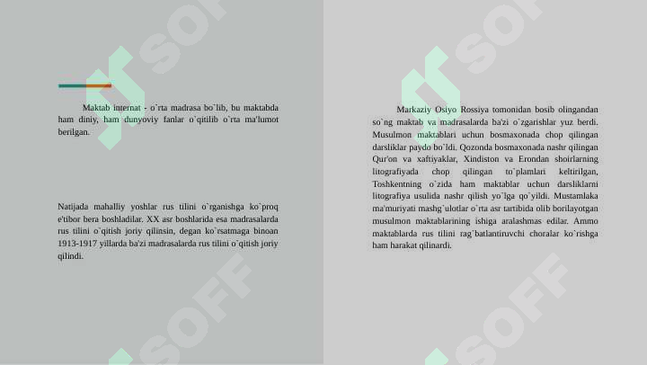 XIX asrning ikkinchi yarmi xx asr boshlarida turkiston o`lkasida ta'lim ...