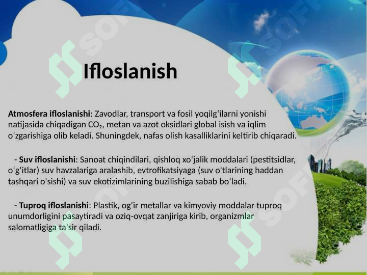 Antropogen omillarning biosferaga salbiy ta’sirini kamaytirish