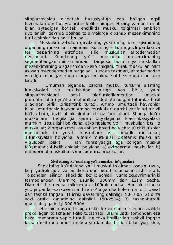 MUSKUL TO‘QIMASI