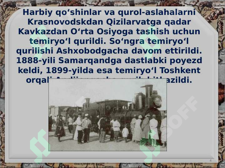 XIX asrning ikkinchi yarmi - XX asrning boshlarida Turkistonda ijtimoiy ...