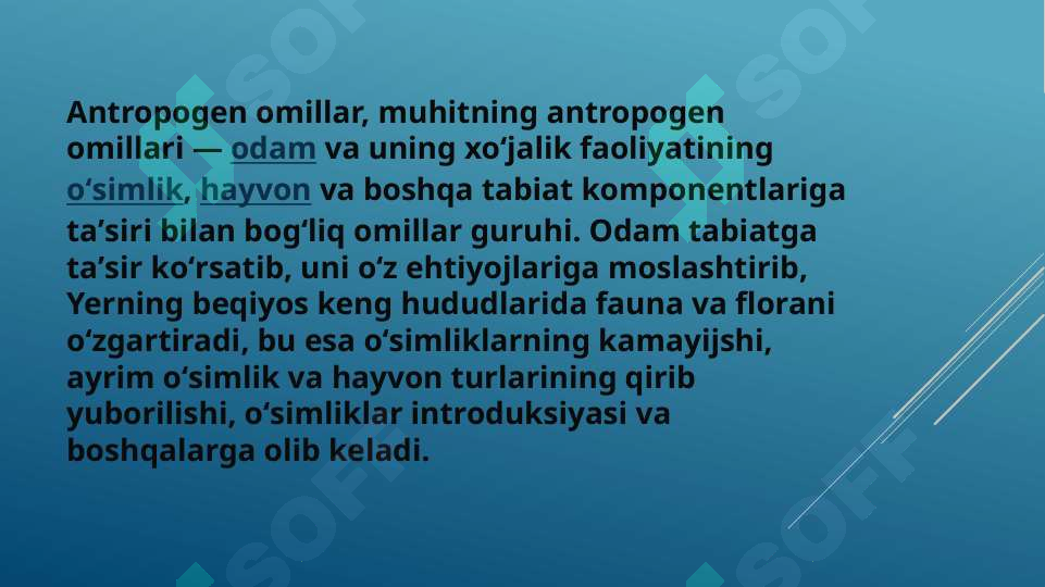 tuproq qoplamining antropogen omillar tasirida ifloslanish muammolari