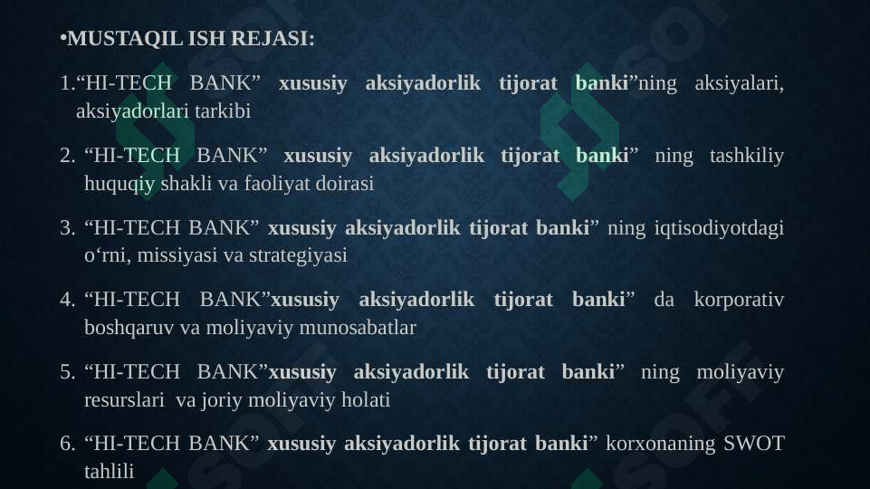 HI-TECH BANK