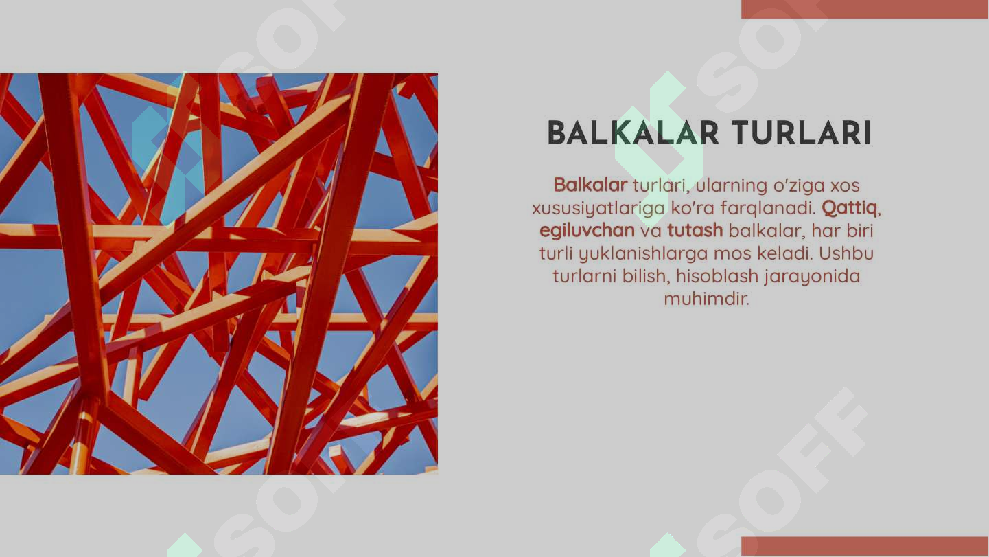 Tutash balkalarning uch moment tenglamasi orqali hisoblash