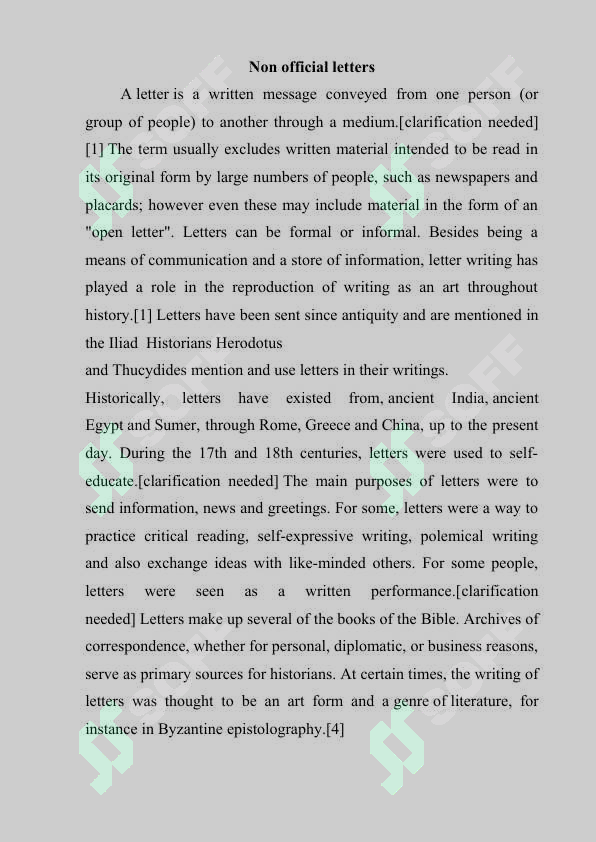 Non official letters