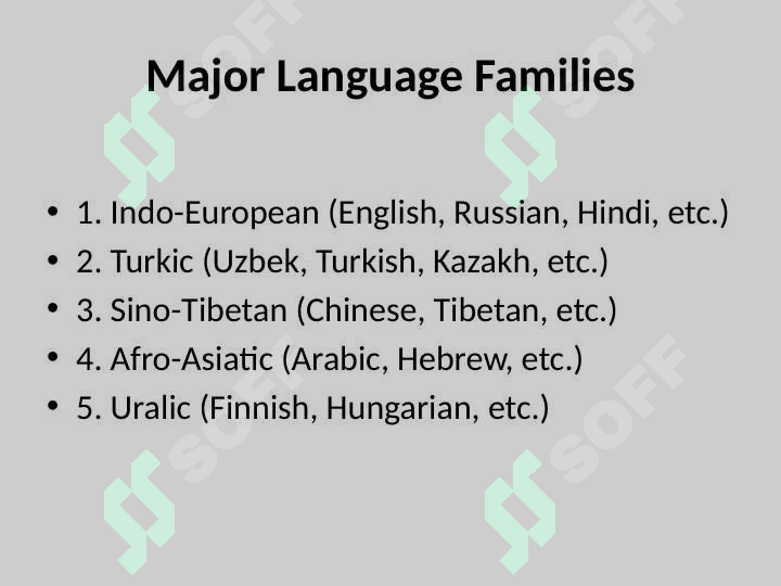Genealogical Classification of Languages