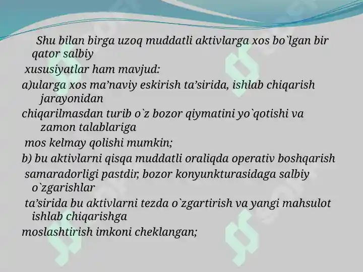 Uzoq muddatli aktivlar hisobi