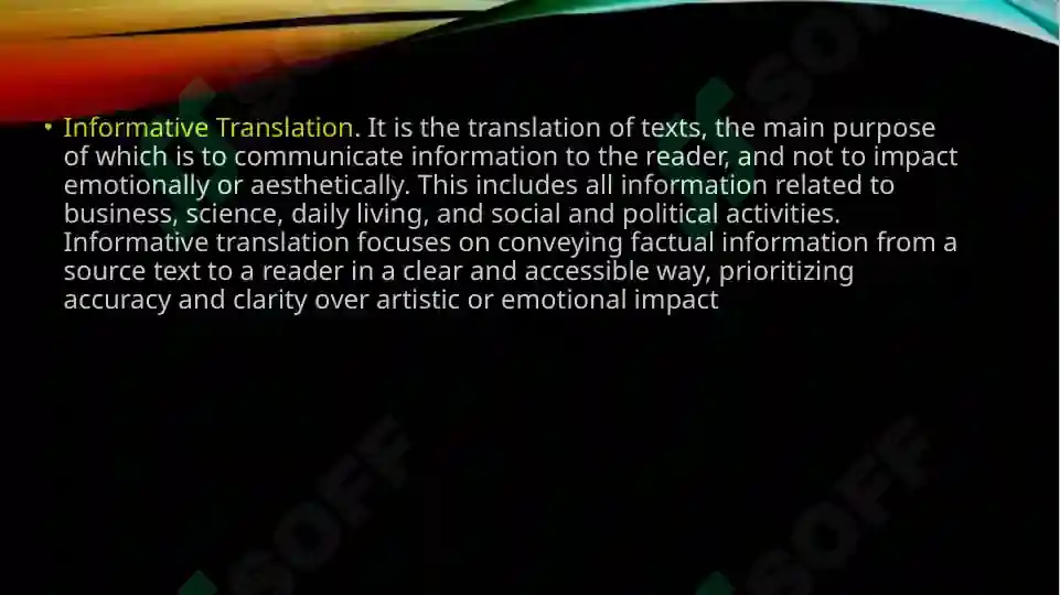 Main types of translation