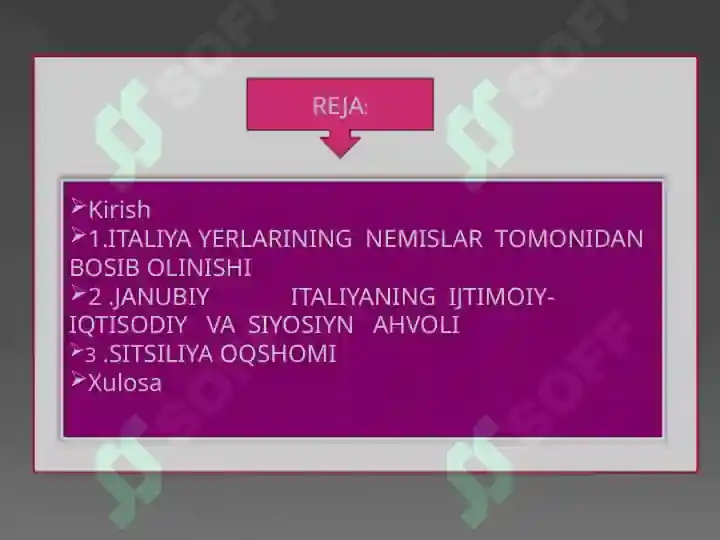 RIVOJLANGAN O’RTA ASRLARDA JANUBIY ITALIYA VA SITSILIYA