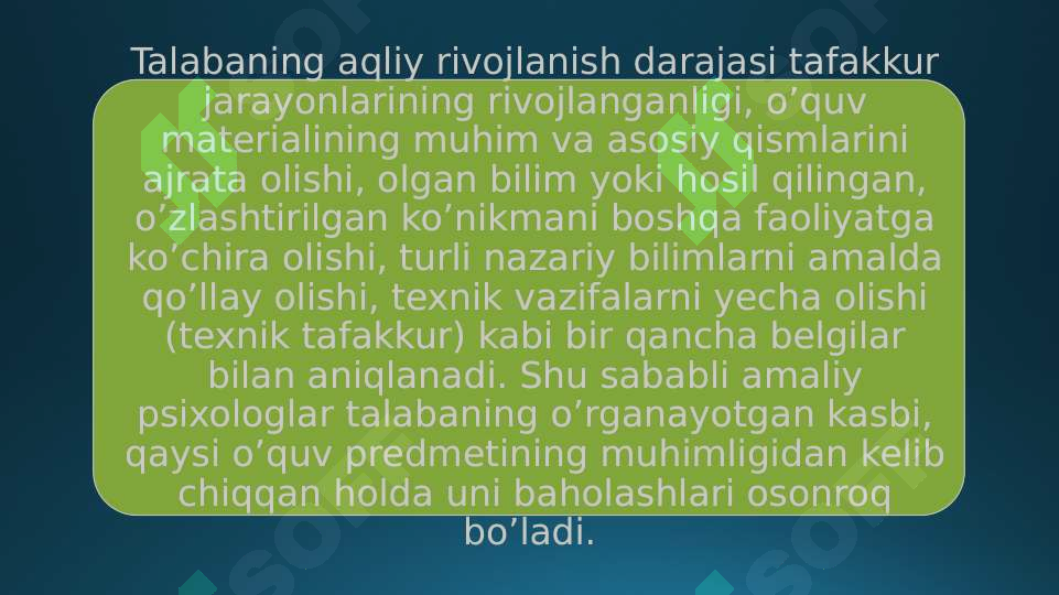 INSON PSIXOMOTORIKASI XARAKTERISTIKASINI ANIQLASH
