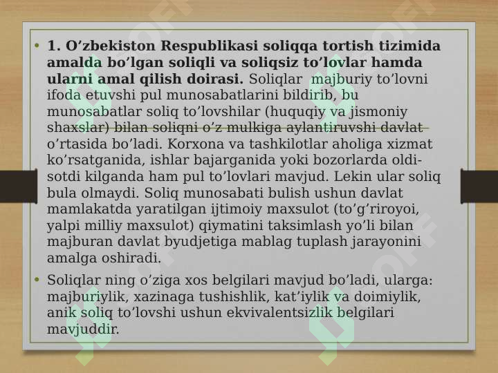 SOLIQ TURLARI