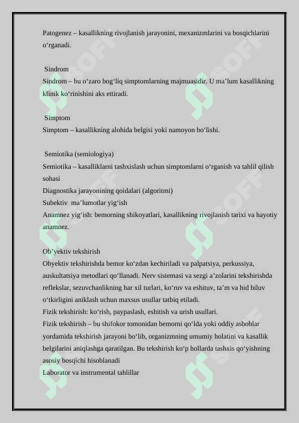 Salomatlik, moslashuv, kasallik (nozologiya), etiologiya, patogenez ...