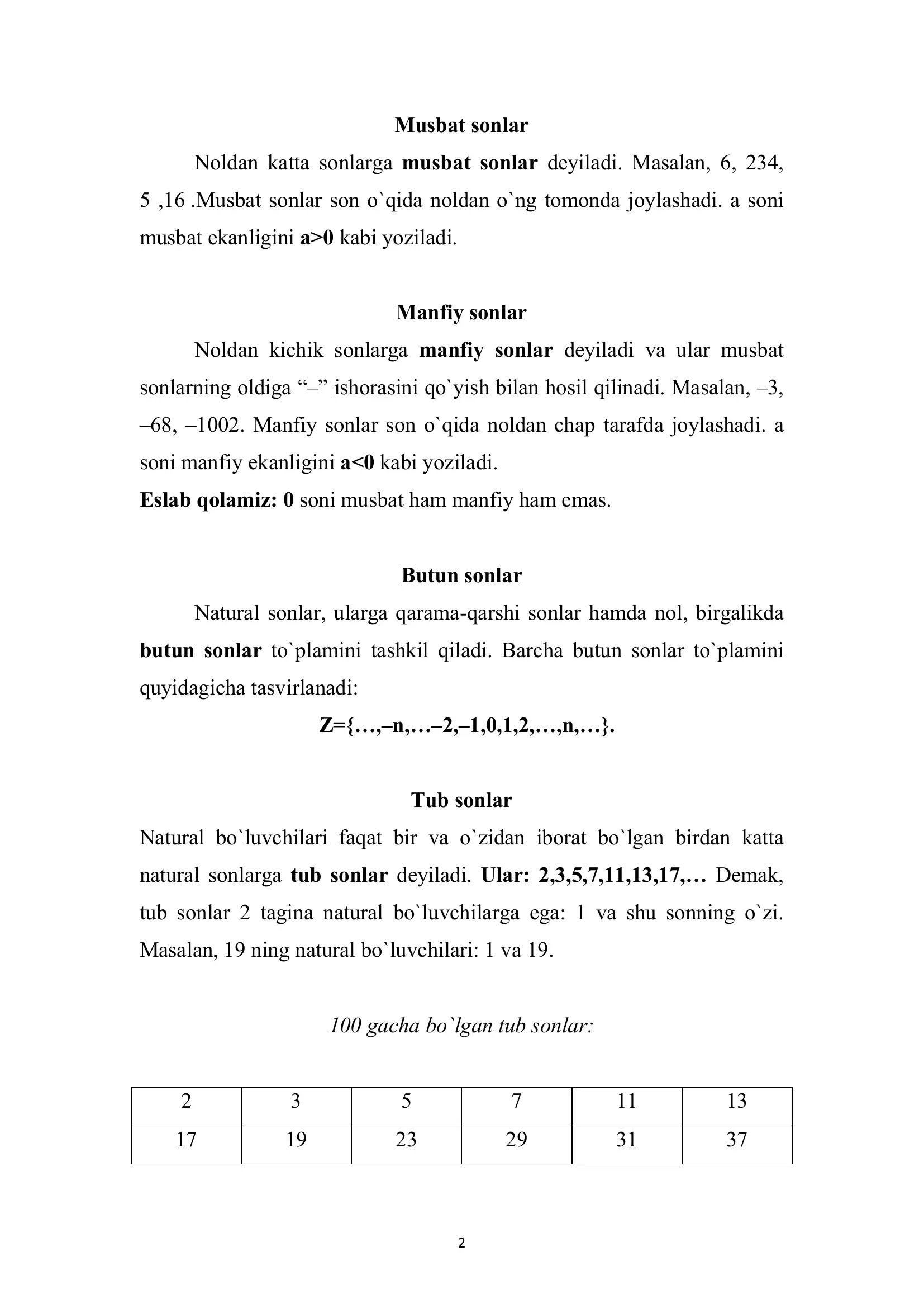 Matematikaga kirish: Boshlangʻich tushunchalar, raqamlar, natural va ...