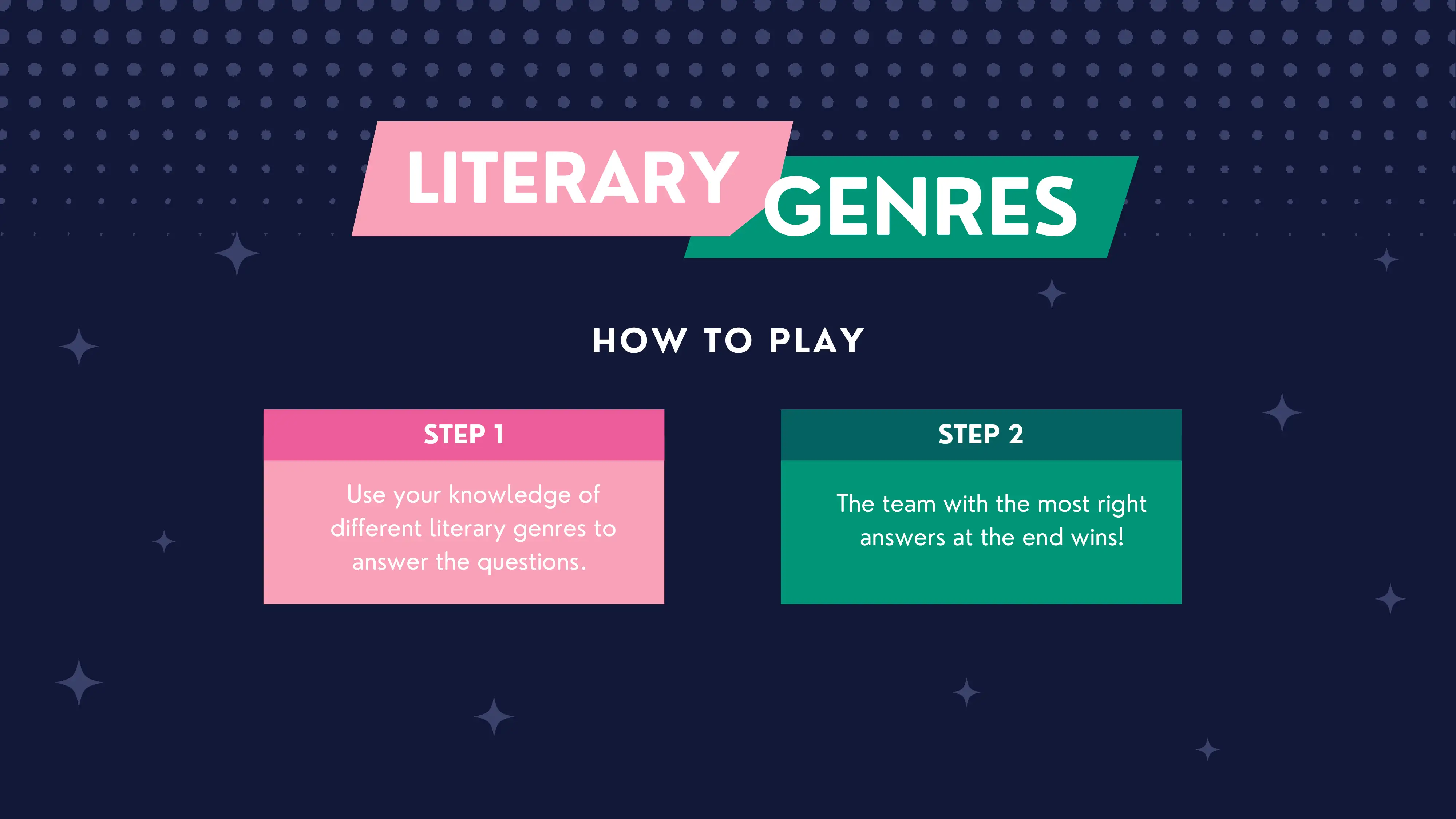 Quizzes about English literature genres.