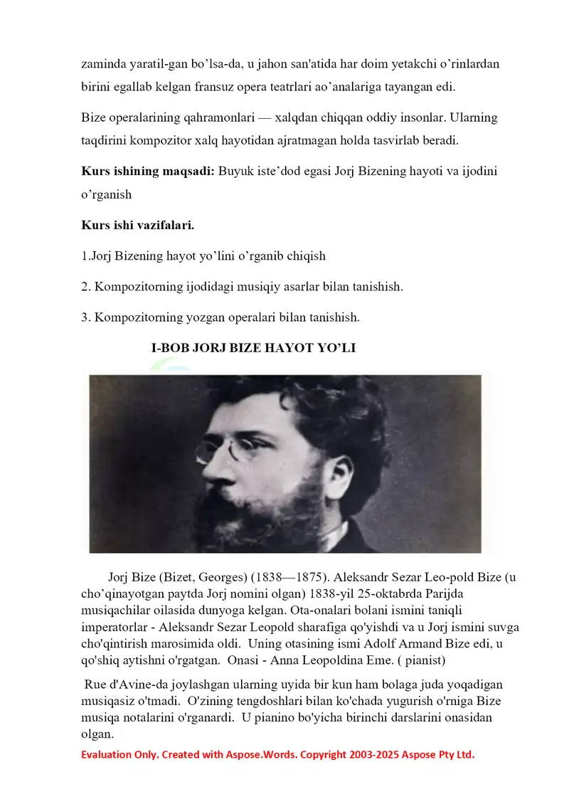 JORJ BIZE. SHUXRAT SARI SAFAR