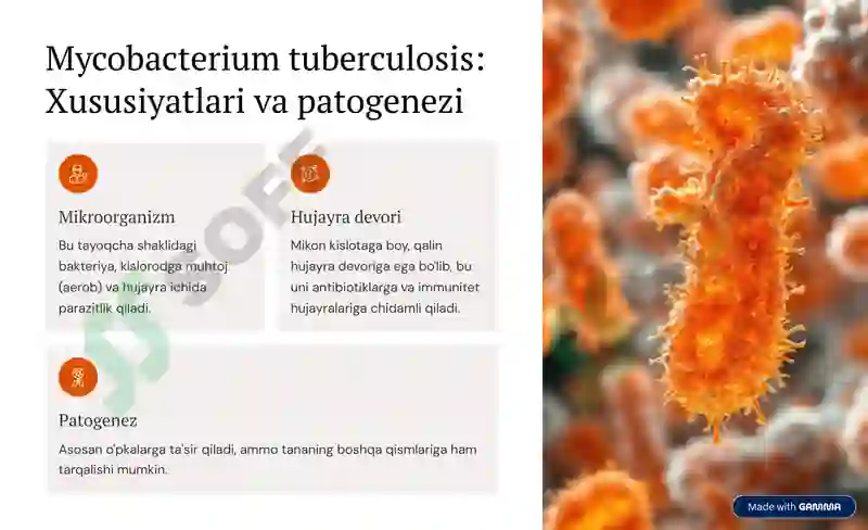 Tuberkulyoz etiologiyasi va mikrobakteriyaning dorilarga chidamliligi