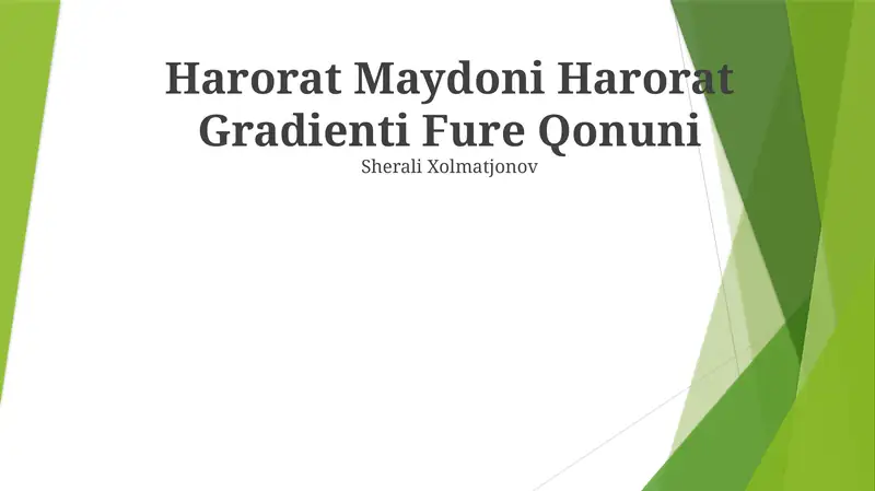 Harorat gradienti Fure Qonuni