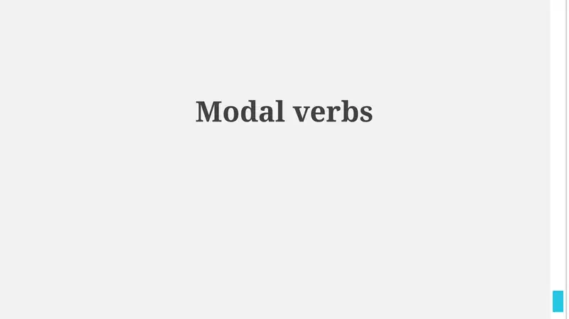 Modal verbs