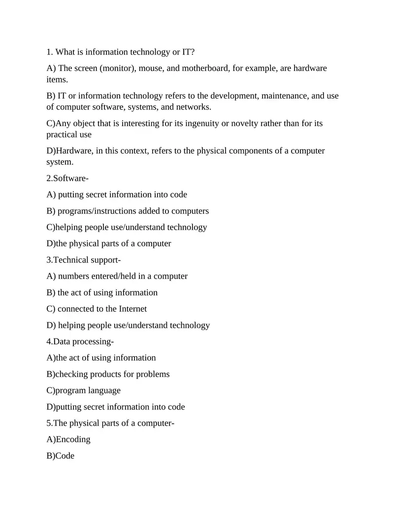 Information Technology Basics