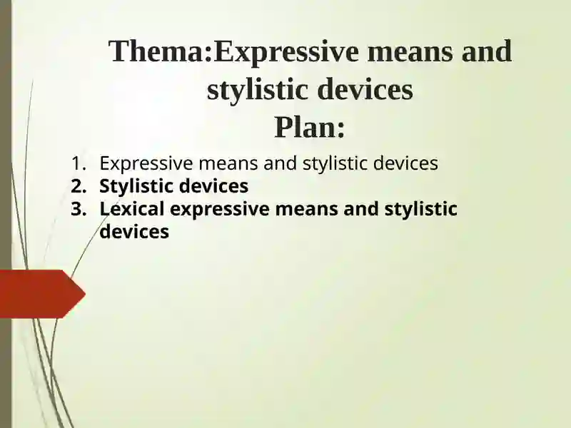 Expressive means and stylistic devices