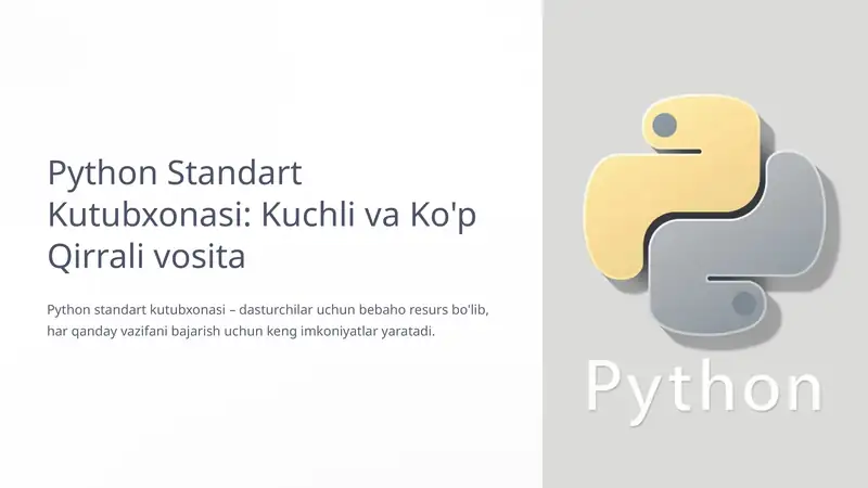 Python Standart Kutubxonasi