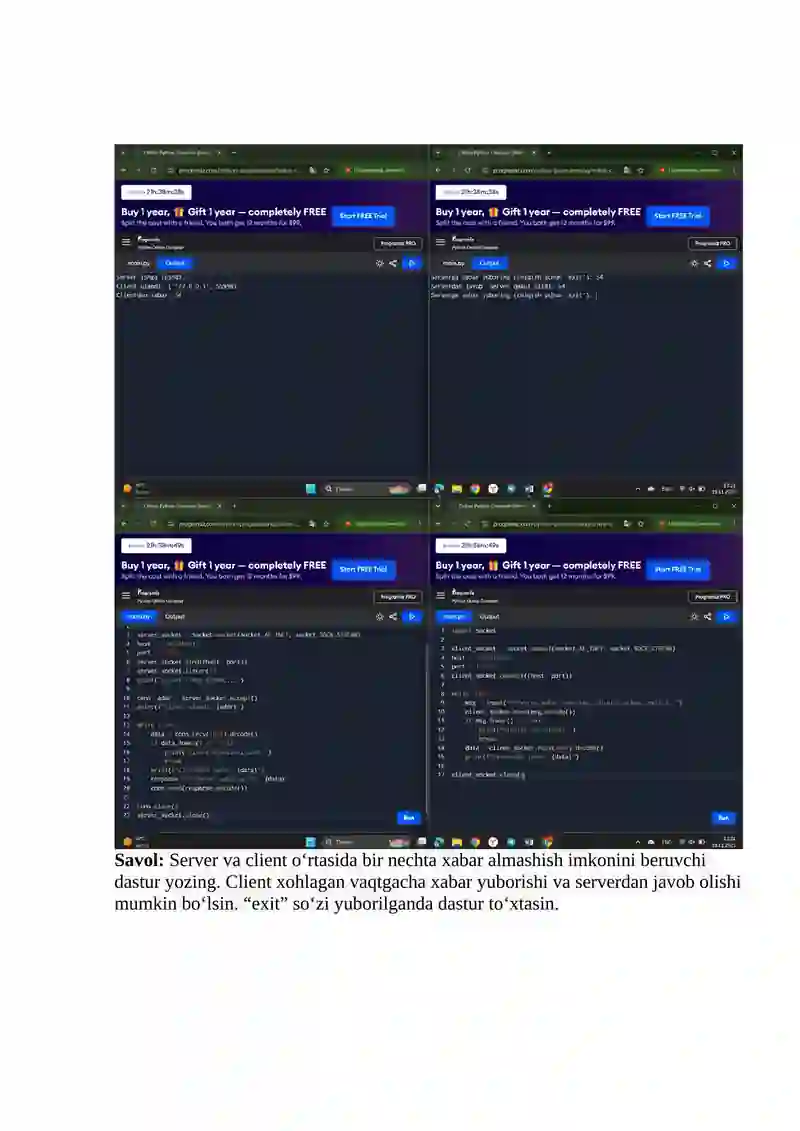 Python Server-Client Chat Application