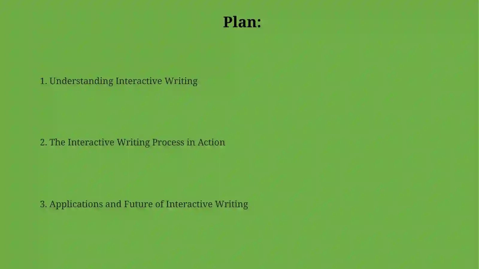 Interactive Writing Process