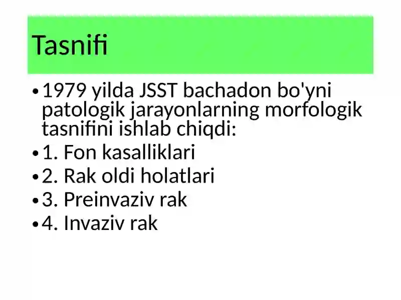 Bachadon bo'yni rakoldikasalliklari