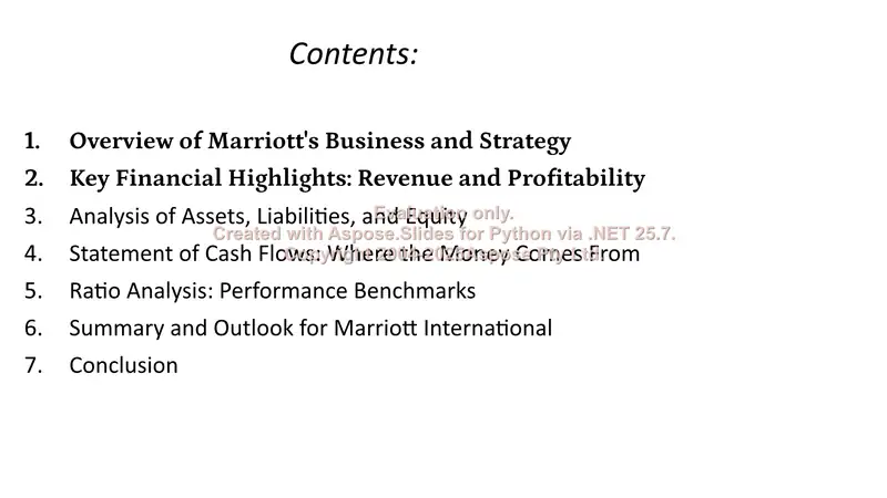 Overview of Marriott's Business and Strategy