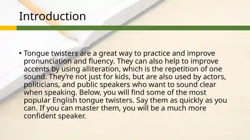 50 Tongue Twisters to improve pronunciation in English