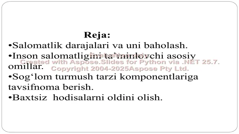Salomatlik haqida tushuncha