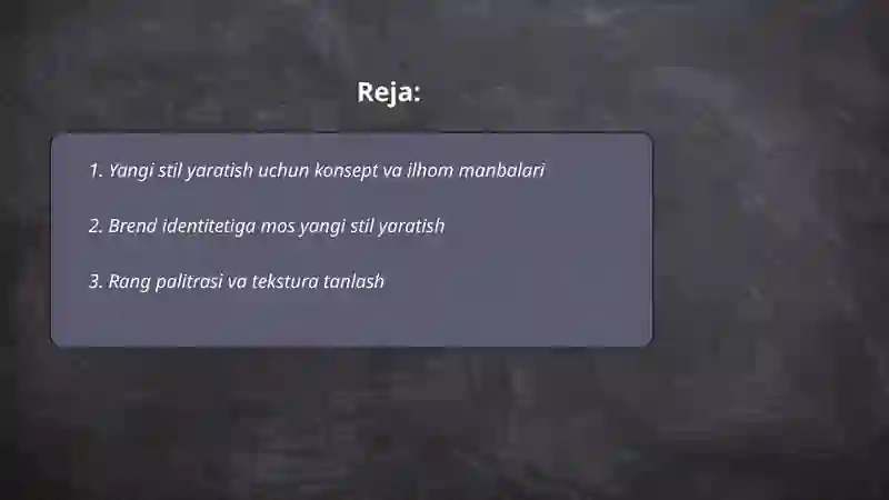 Yangi stil yaratish