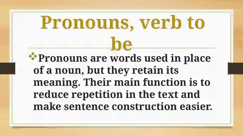 Pronouns,verb to be
