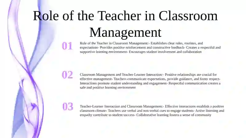 Classroom Management And Teacher-Learner Interaction
