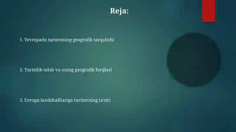 Yevropa mamlakatlari turizm geografiyasi