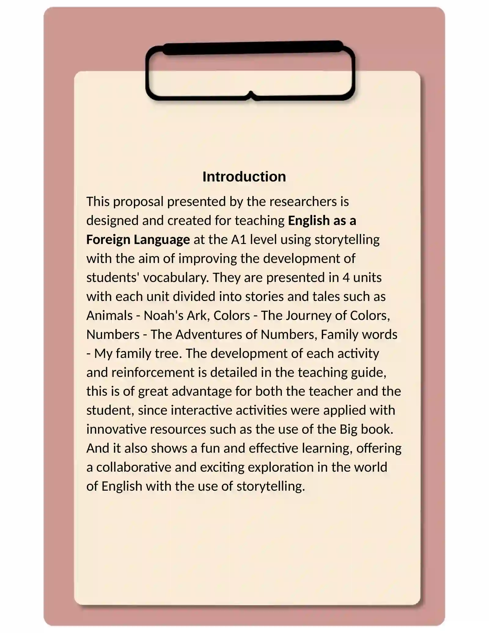 Didactic guide based on storytelling as a pedagogical strategy for L2 ...