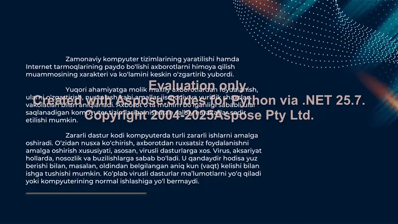 KOMPYUTER XAVFSIZLIGI VA ANTIVIRUS DASTURLARI