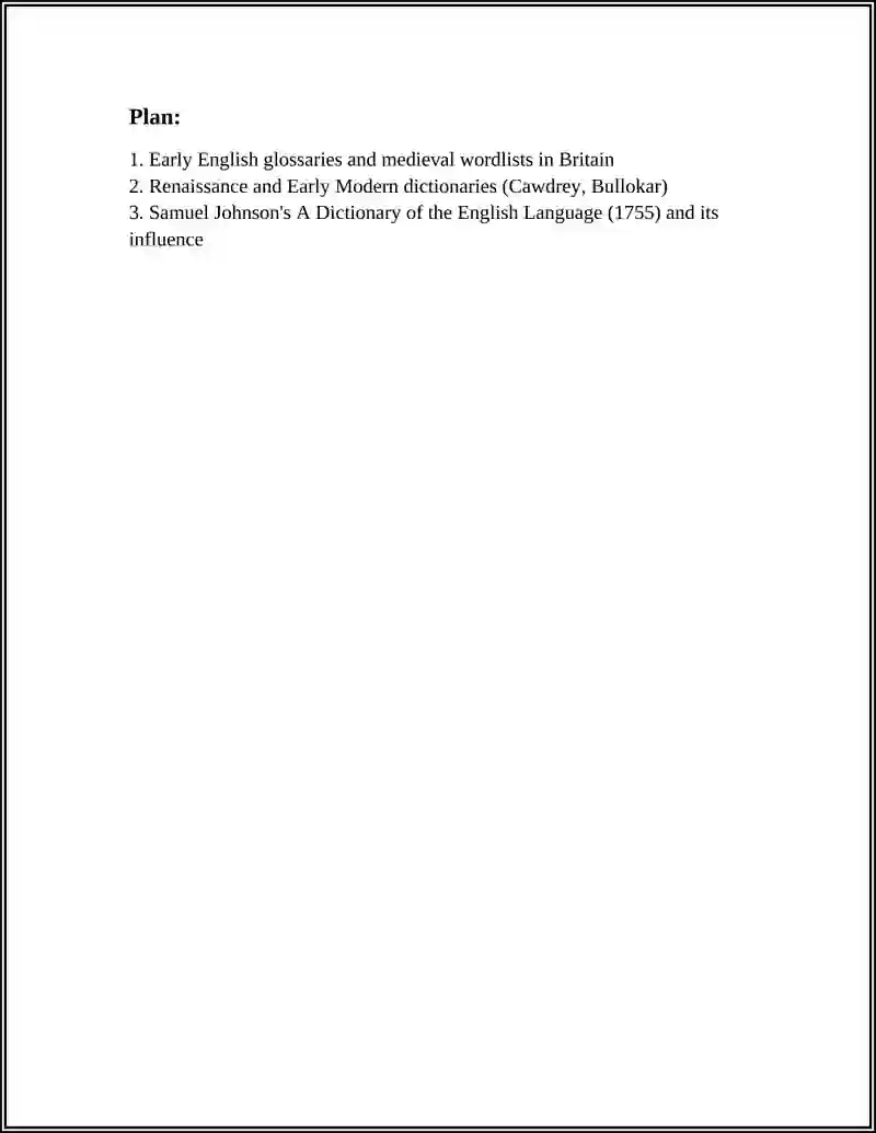 HISTORICAL DEVELOPMENT OF BRITISH AND AMERICAN LEXICOGRAPHY.TYPES OF ...