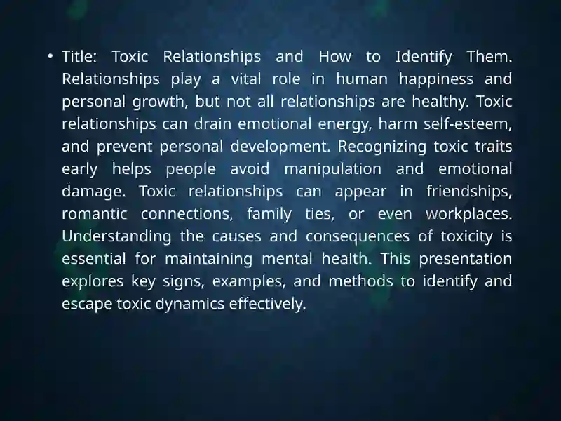 Toxic Relationships and How to Identify Them