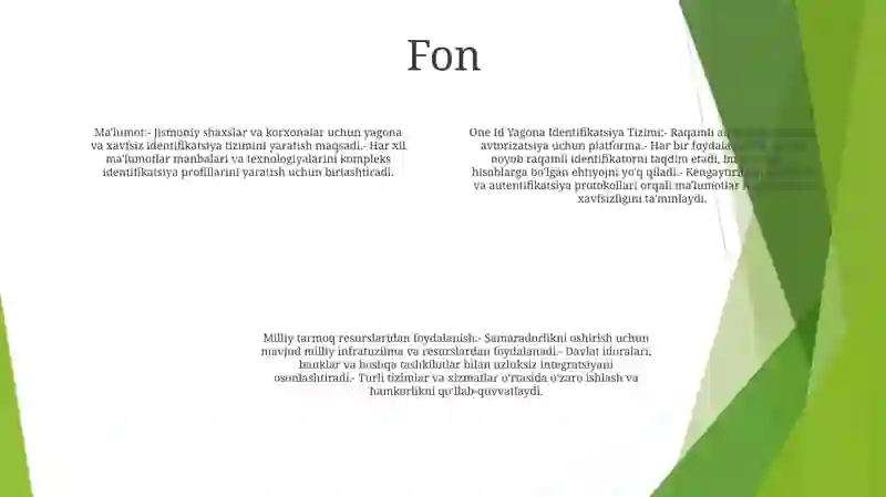 One Id Yagona Identifikatsiya Tizimi