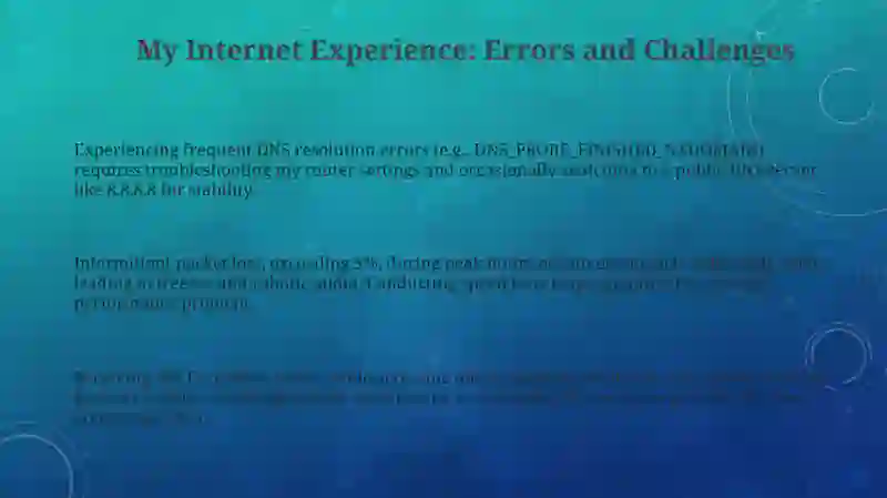 My Internet Errors: Diagnosis and Solutions