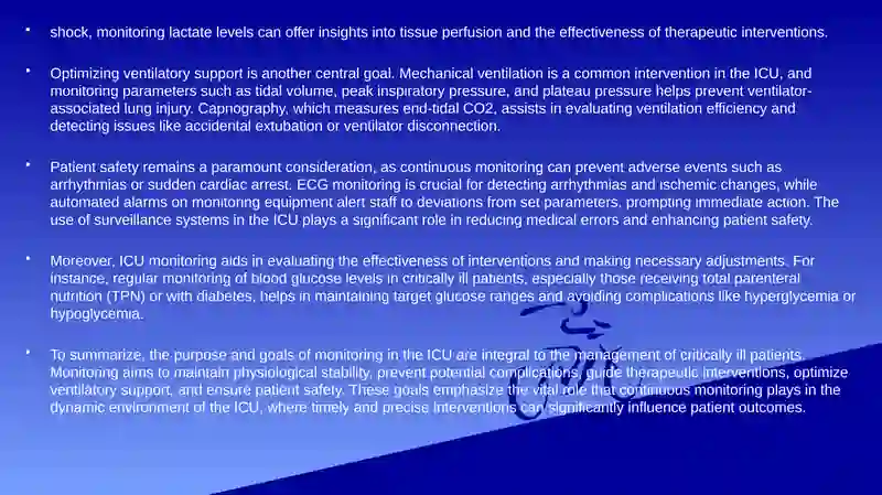 Monitoring devices in ICU