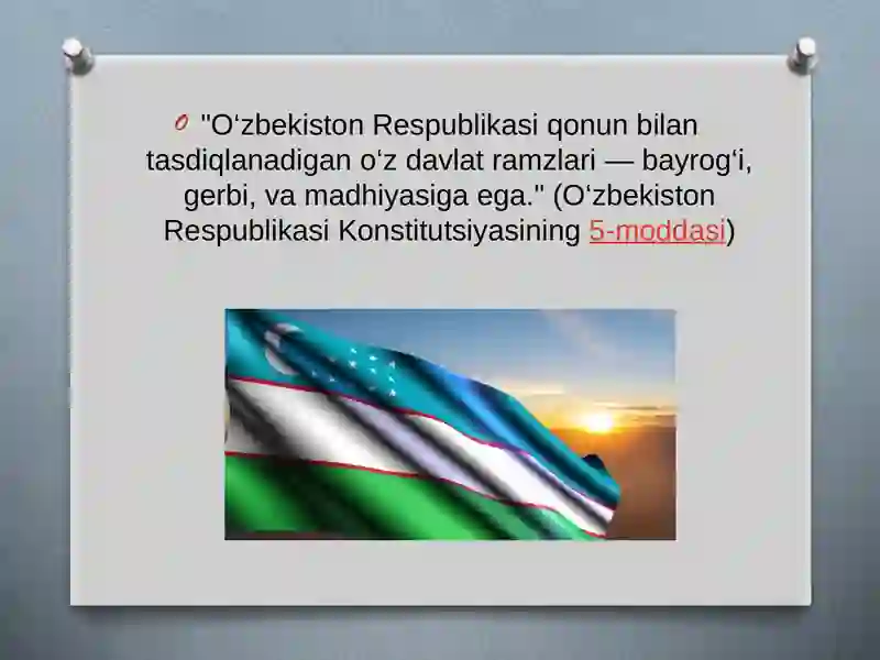 O'zbekiston Respublikasi Davlat bayrog'i