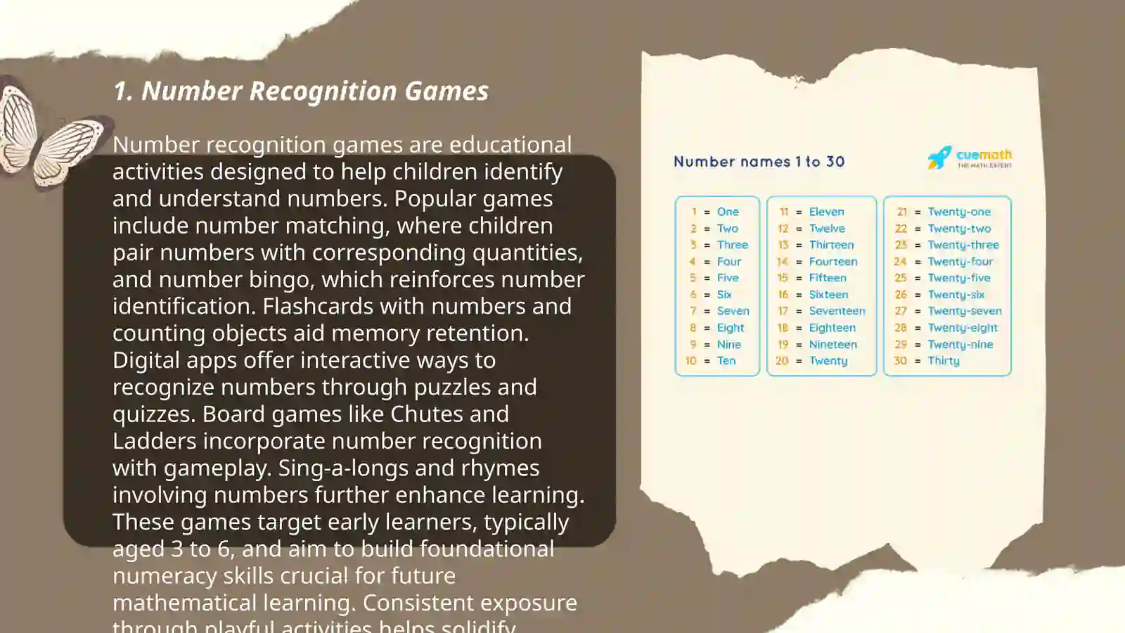 Number Recognition Games