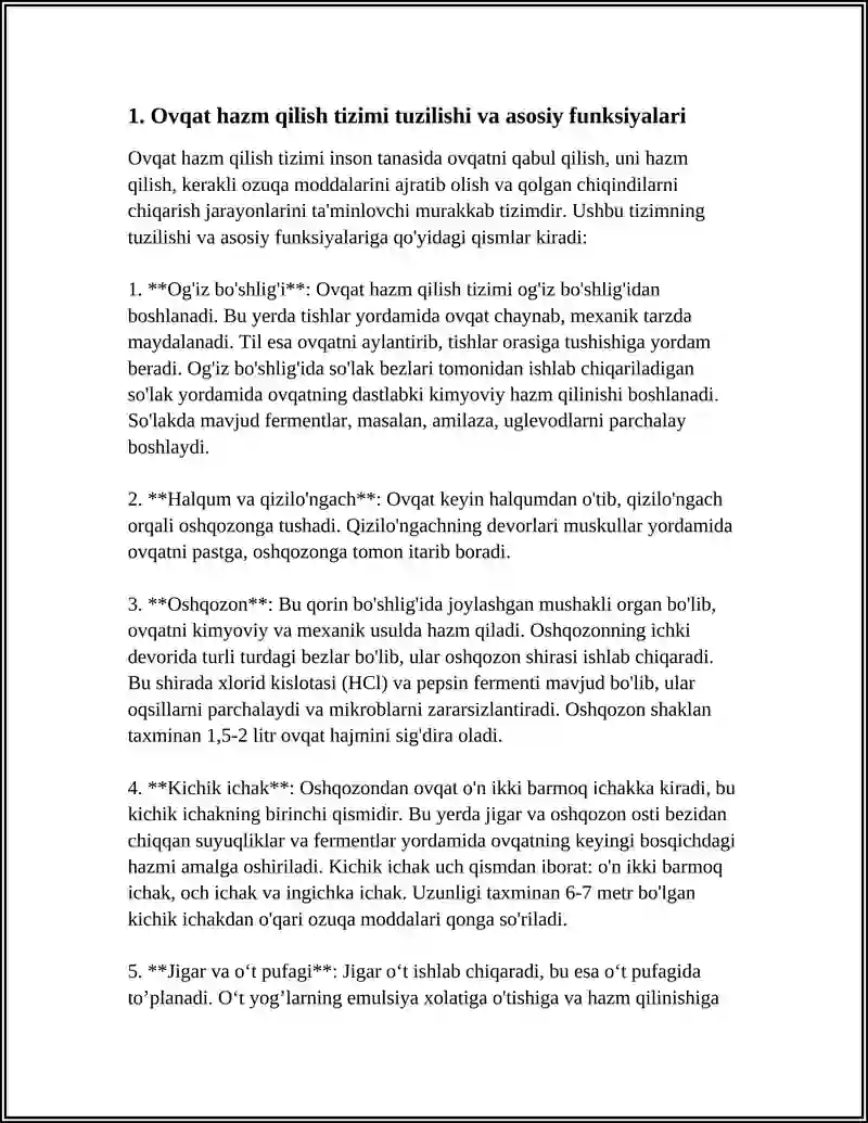 OVQAT HAZM QILISH TIZIMI